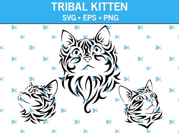 Tribal Kitten SVG Bundle Tribal Svg Animal Svg Tribal Clip | Etsy
