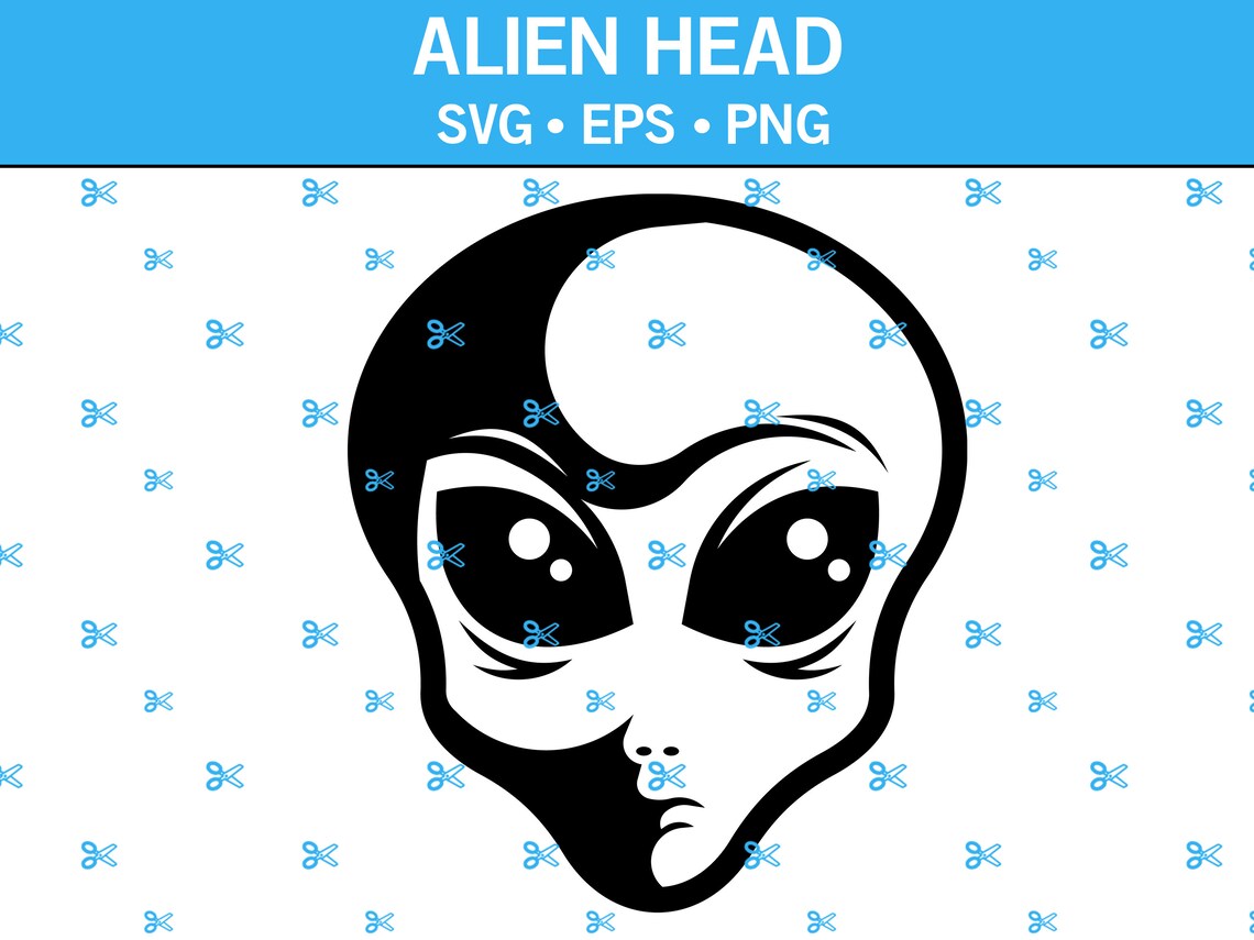 Alien Head SVG Alien Svg UFO Svg Outer Space Svg Alien | Etsy
