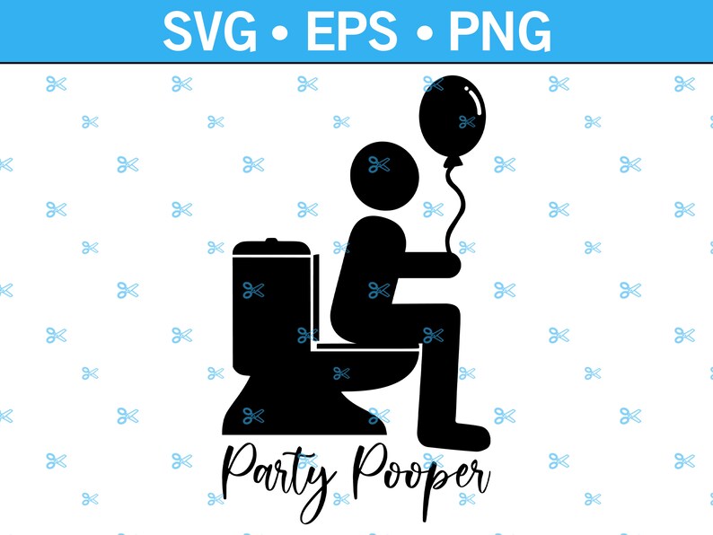 Party Pooper Stickman on Toilet Svg Stickman Svg Funny Decal - Etsy