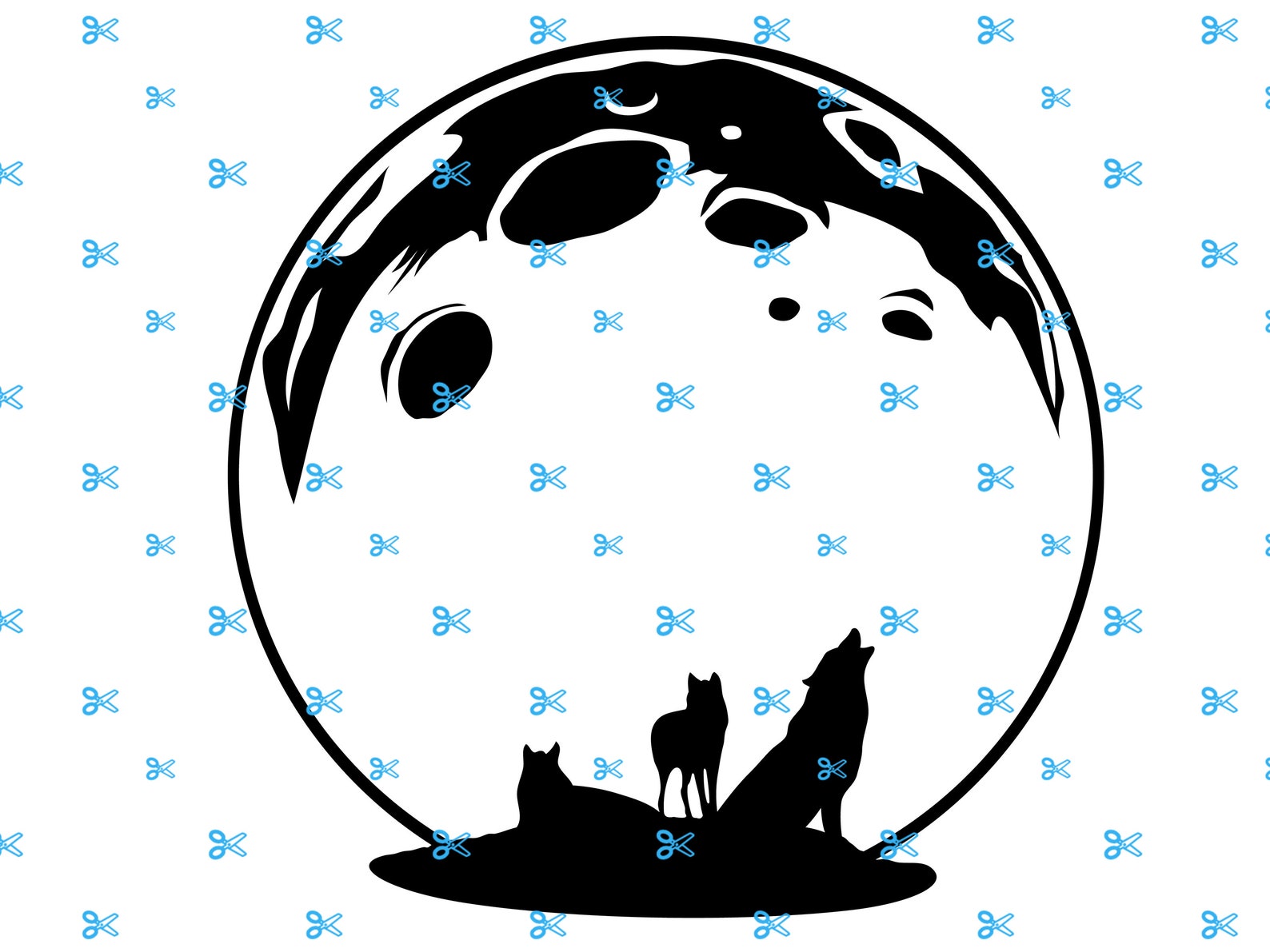 Wolves With Full Moon SVG Wolf Svg Dog Svg Full Moon Svg - Etsy