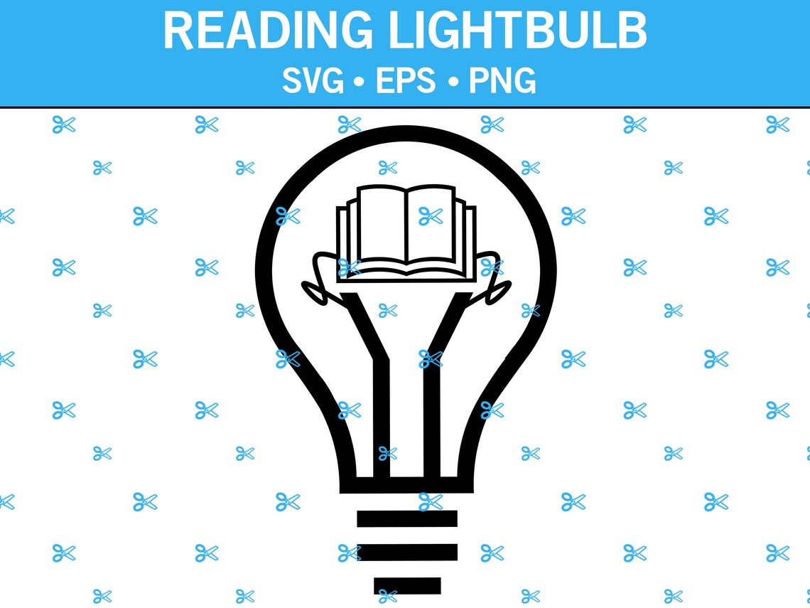 Light Bulb With Book SVG Light Bulb SVG Idea Svg Reading | Etsy