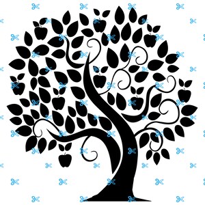 Apple Tree Decal SVG, Apple Tree Leaves, Summer Tree Svg, Fancy Apple ...