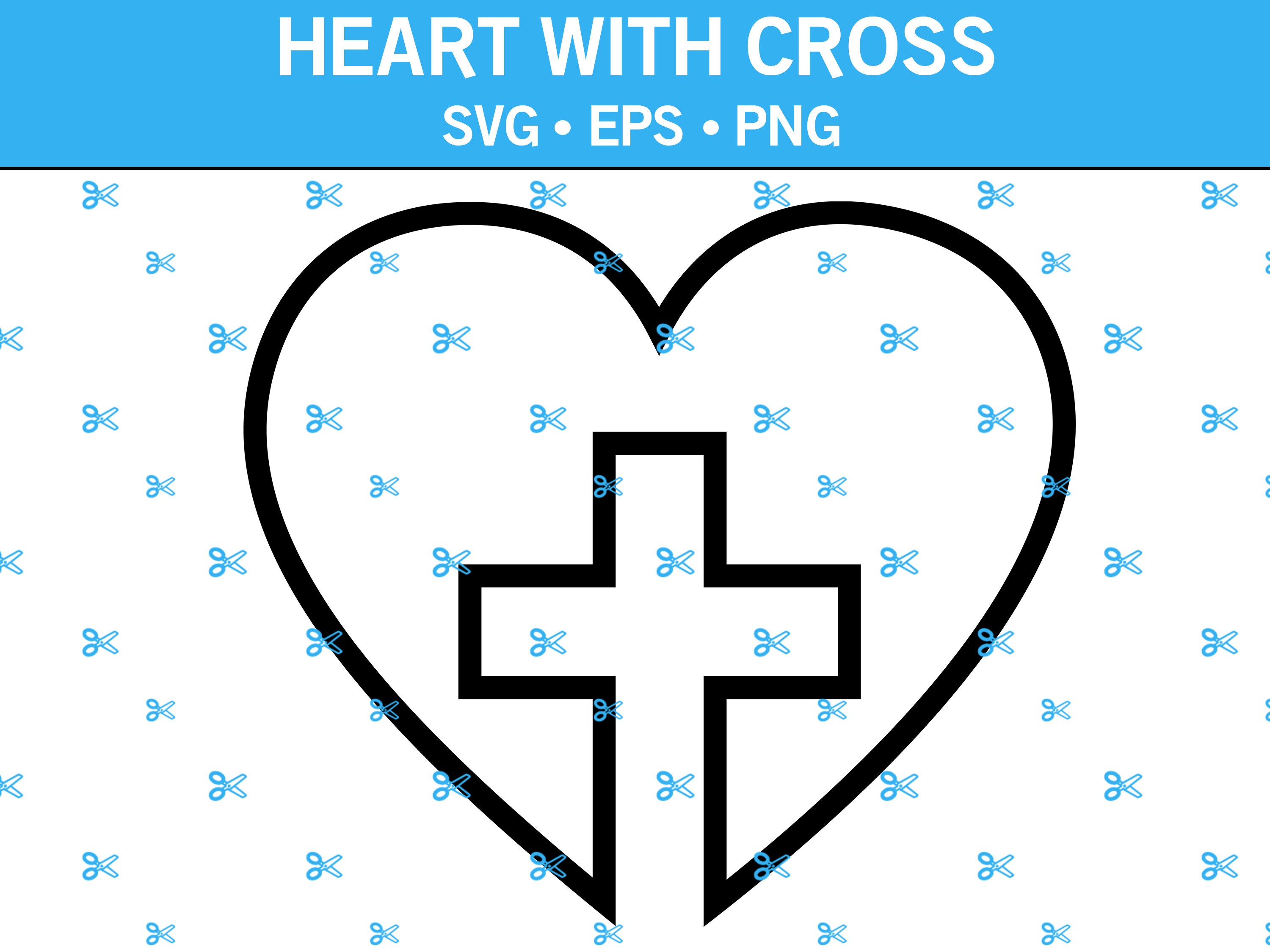 Cross Heart And Outline