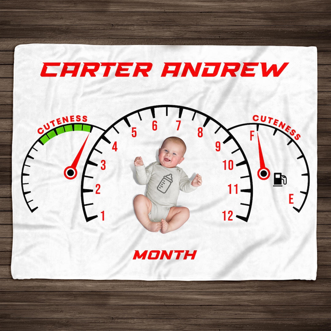 Race Car Milestone Blanket, Speedometer Nursery Decor, Baby Boy ...
