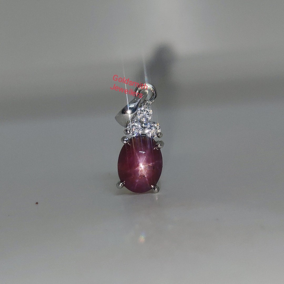Natural Star Ruby Pendant, Minimalist Pendant, 925 Silver Pendant, July Birthstone, Star Ruby ...