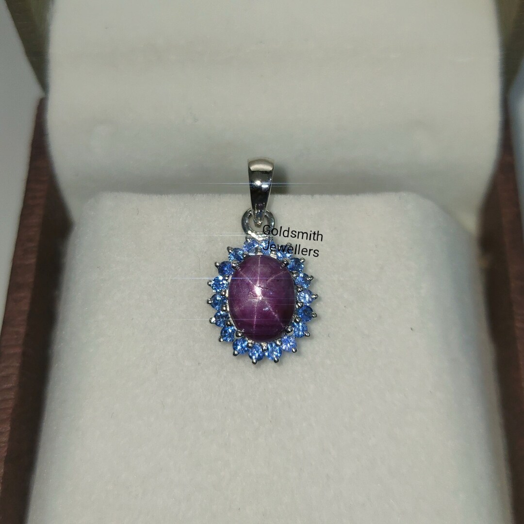 Genuine Star Ruby Pendant, Vintage 925 Silver Pendant, July Birthstone ...