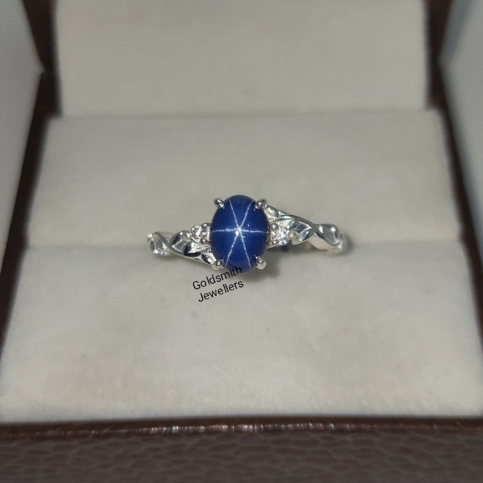 Vintage Lindy Blue Star Sapphire Ring, 925 Sterling Silver, Dainty ...