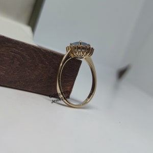 Genuine White Star Sapphire Ring Minimalist Ring 14K White - Etsy