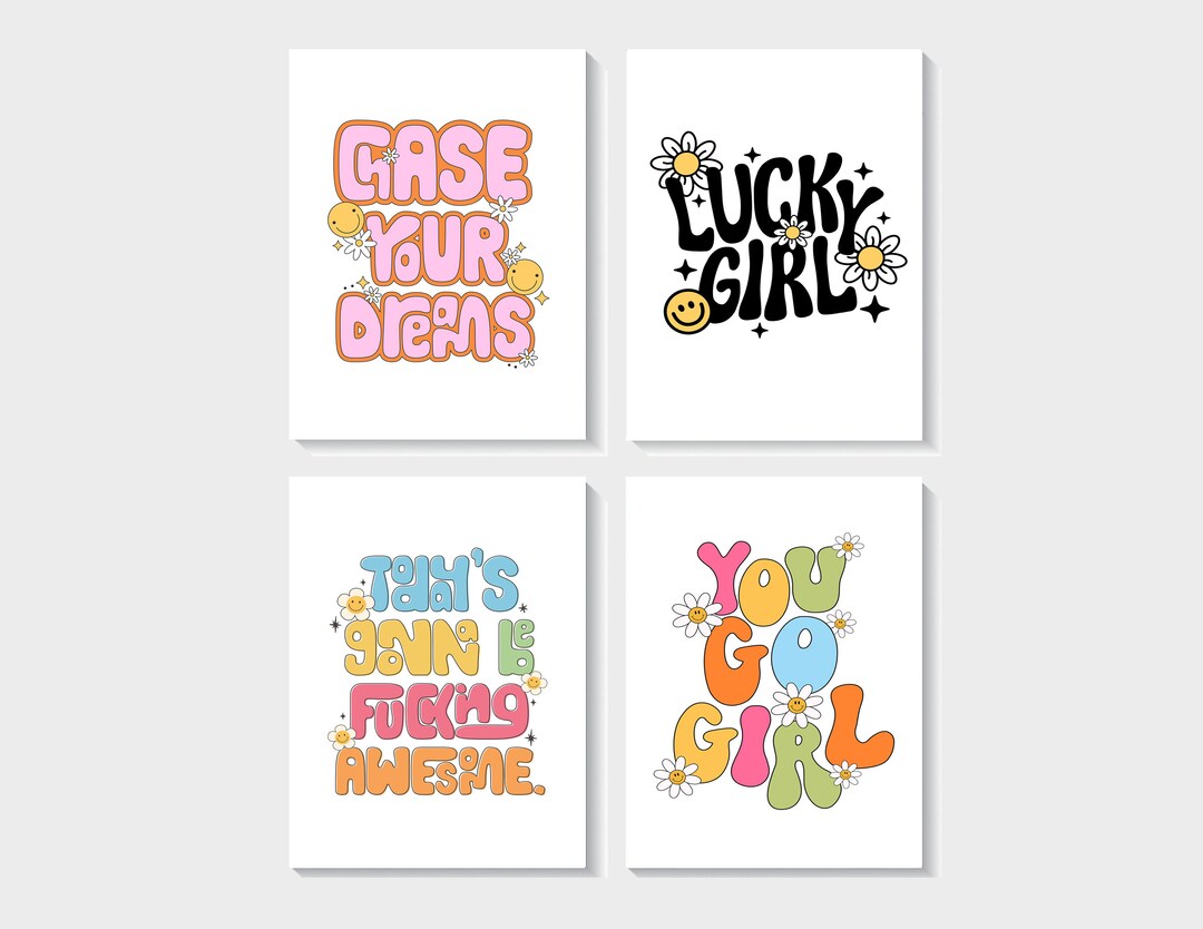 Funny Quotes Note Cards With Envelopes: Modern Retro Greeting Card Set ...