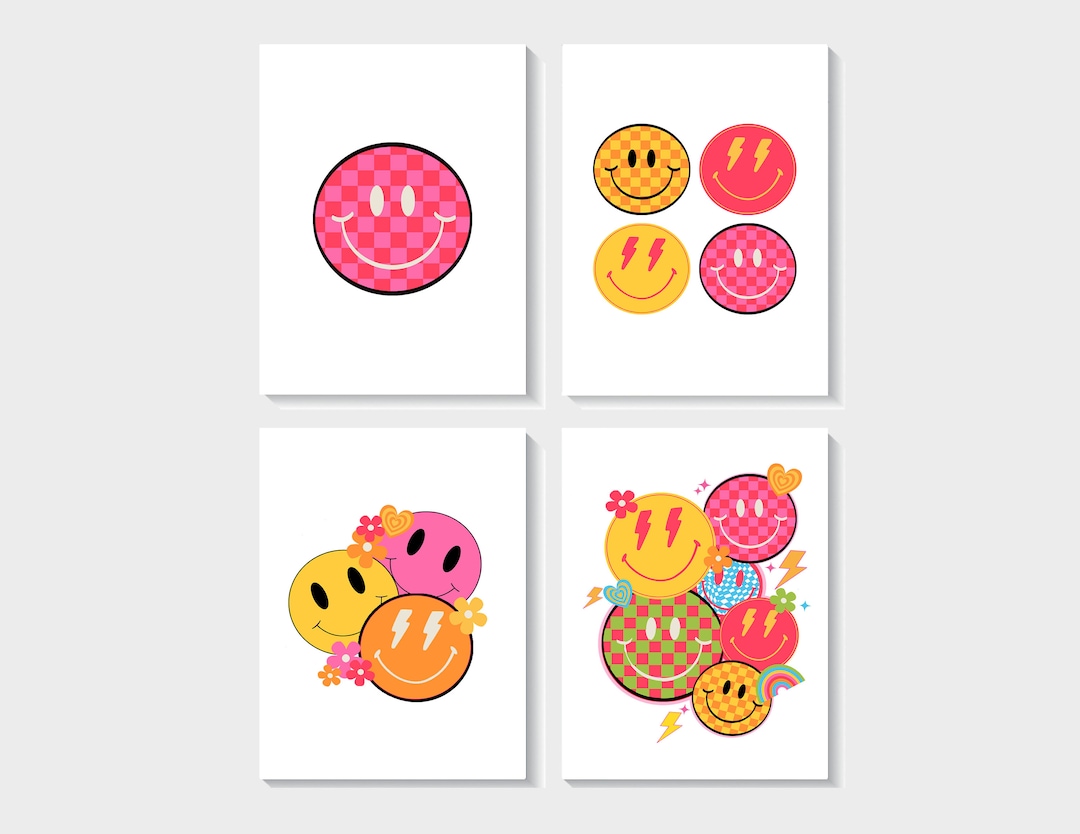 Modern Retro Smiley Face Note Cards W/envelopes | Card or Sets ...