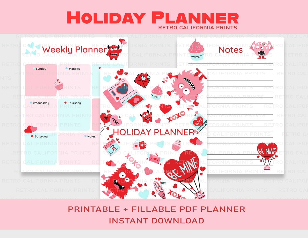Valentine's Day Planner: Printable Daily & Weekly Checklist (fillable ...