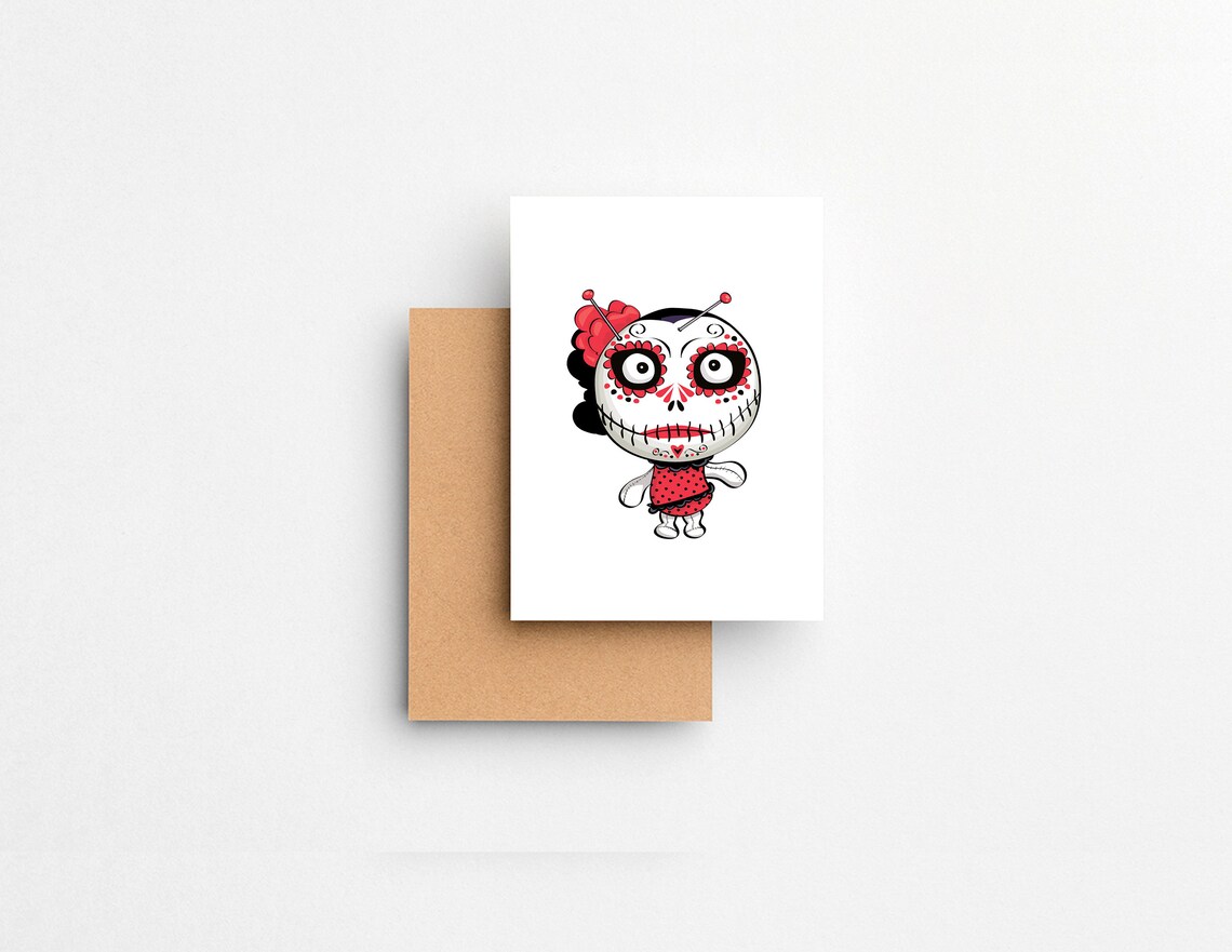Modern Retro Voodoo Doll Note Cards W/envelopes Set of 4 or 8 Greeting ...