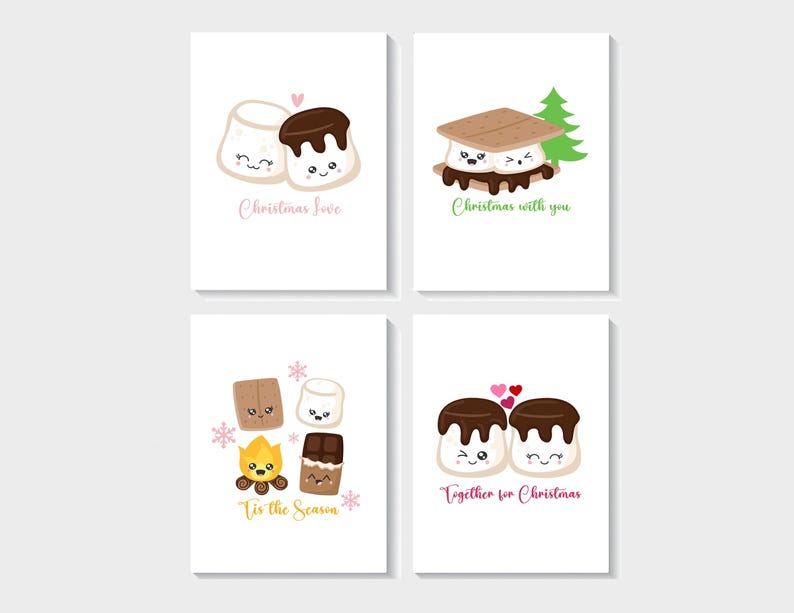 Christmas S'mores Note Cards W/envelopes Card or Sets Greeting Cards ...