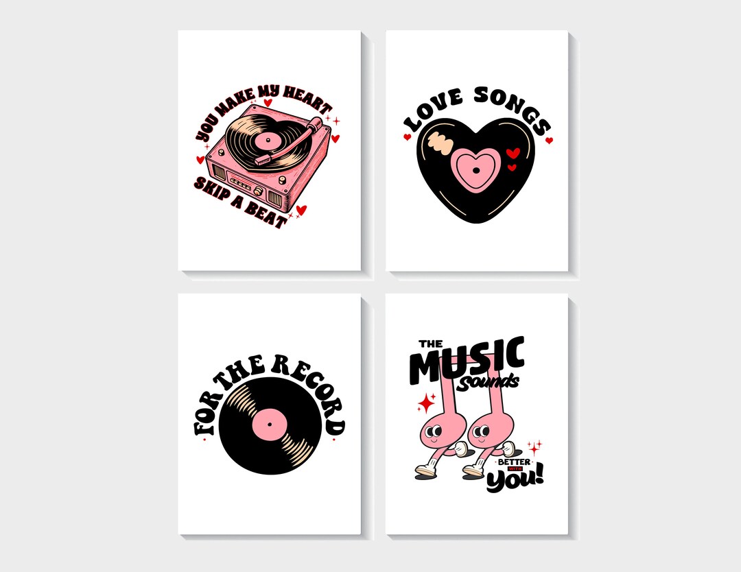 Retro Record Note Cards With Envelopes: Modern Music Greeting Cards - Etsy