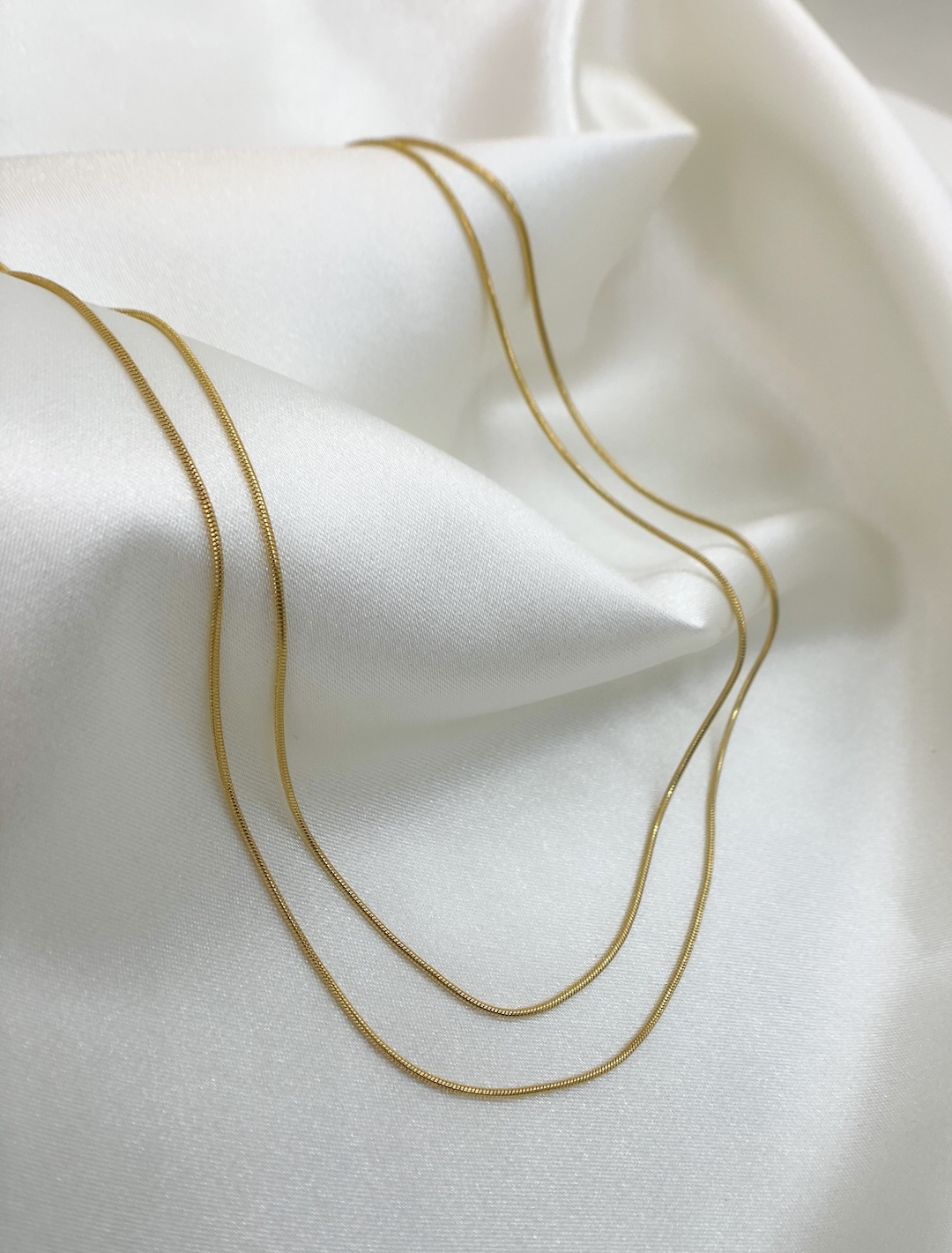 Double Trouble Necklace, Two Tier Minimalist Gold Necklace, Choker ...