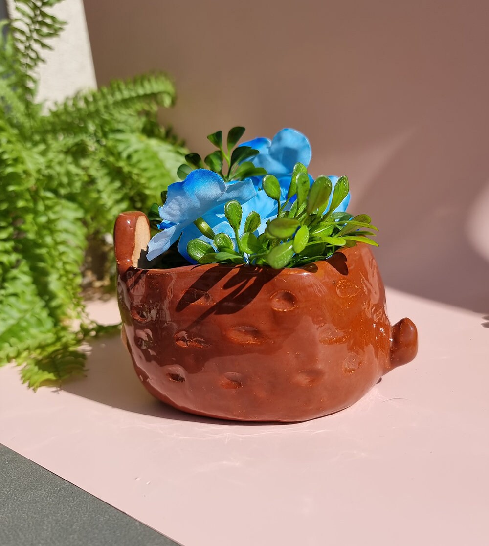 Cute Bear Handmade Ceramic Flower Pot Hanmade - Etsy UK