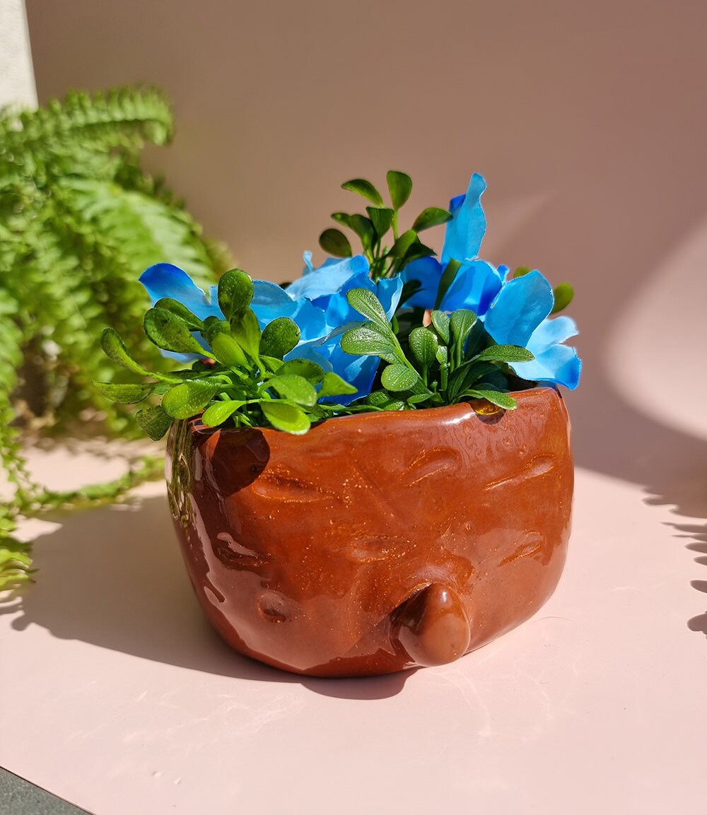 Cute Bear Handmade Ceramic Flower Pot Hanmade - Etsy UK