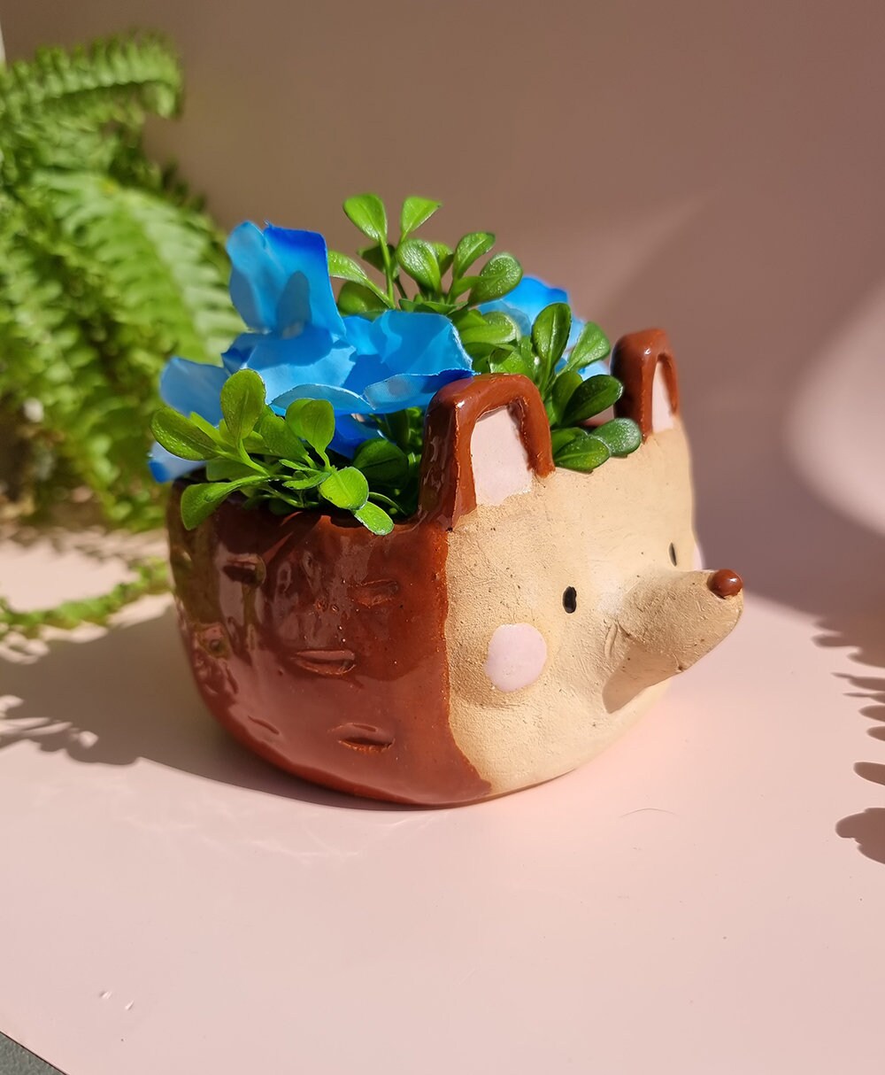 Cute Bear Handmade Ceramic Flower Pot Hanmade - Etsy UK