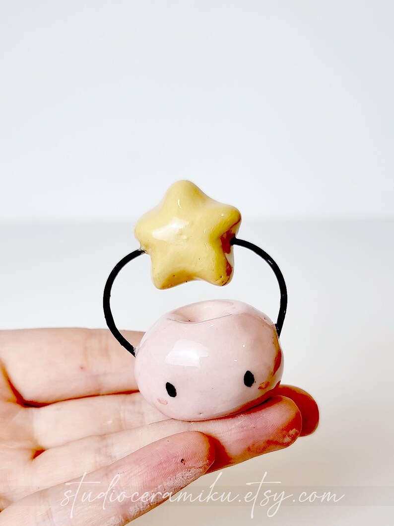 Ceramic Junimo Figurines Stardew Valley Pink Junimos Sculpture Game Fan ...