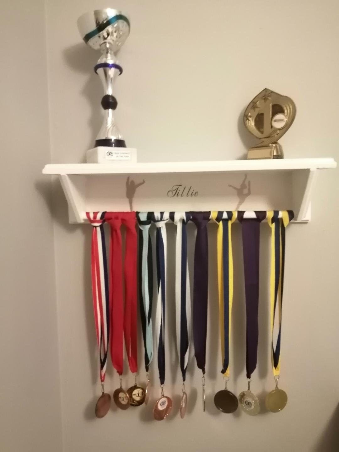 Medal Hanger Trophy Shelf Medal Holder Trophies Display Personalised ...