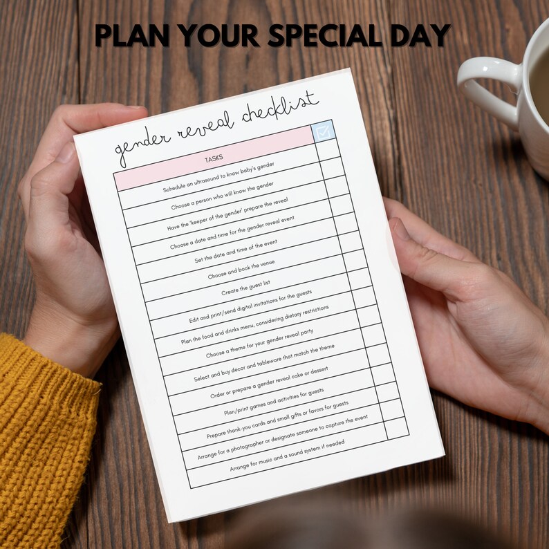 Gender Reveal Checklist - Etsy