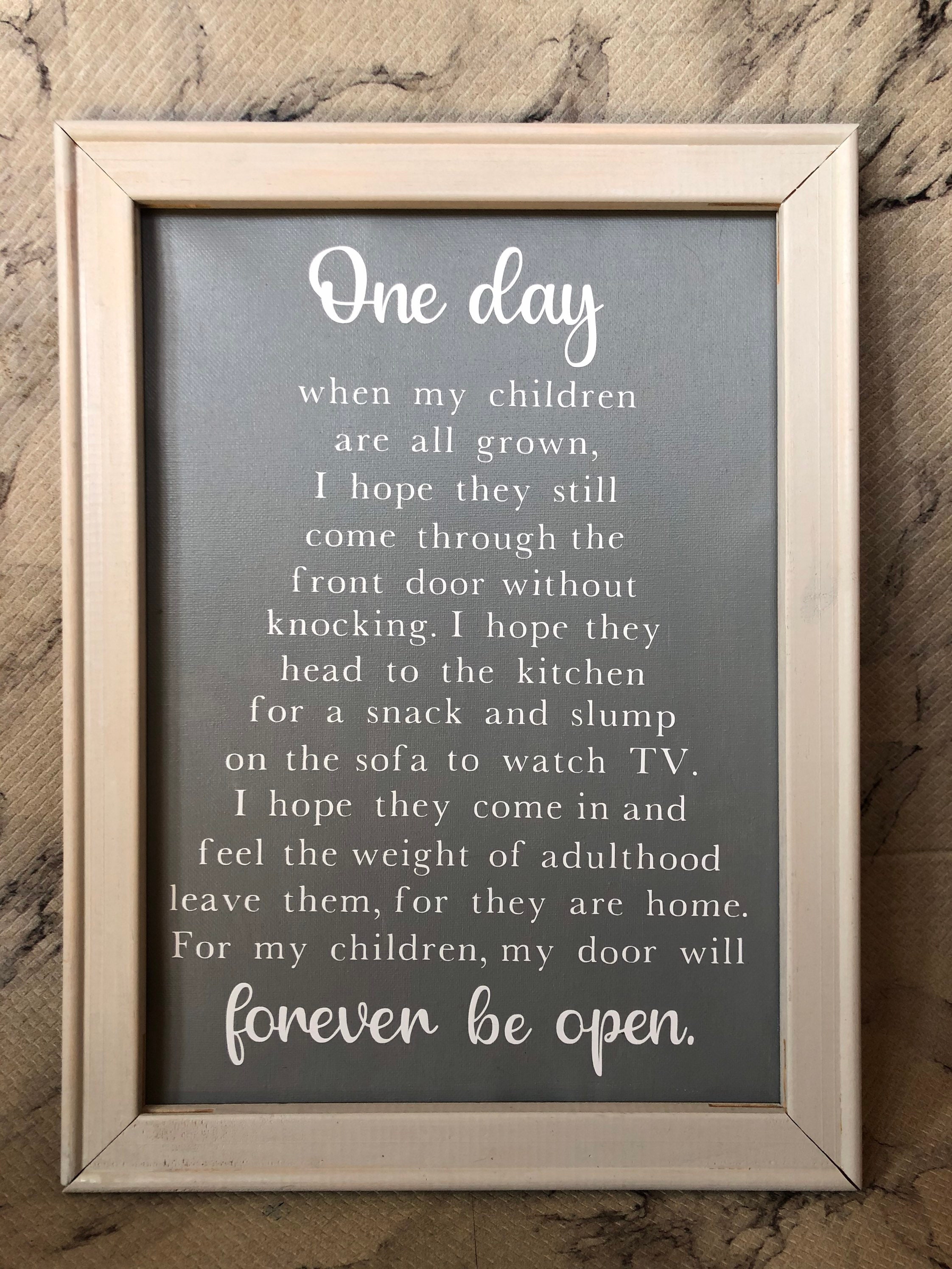 One Day When My Children Are Grown Empty Nesters Sign Unique | Etsy Canada