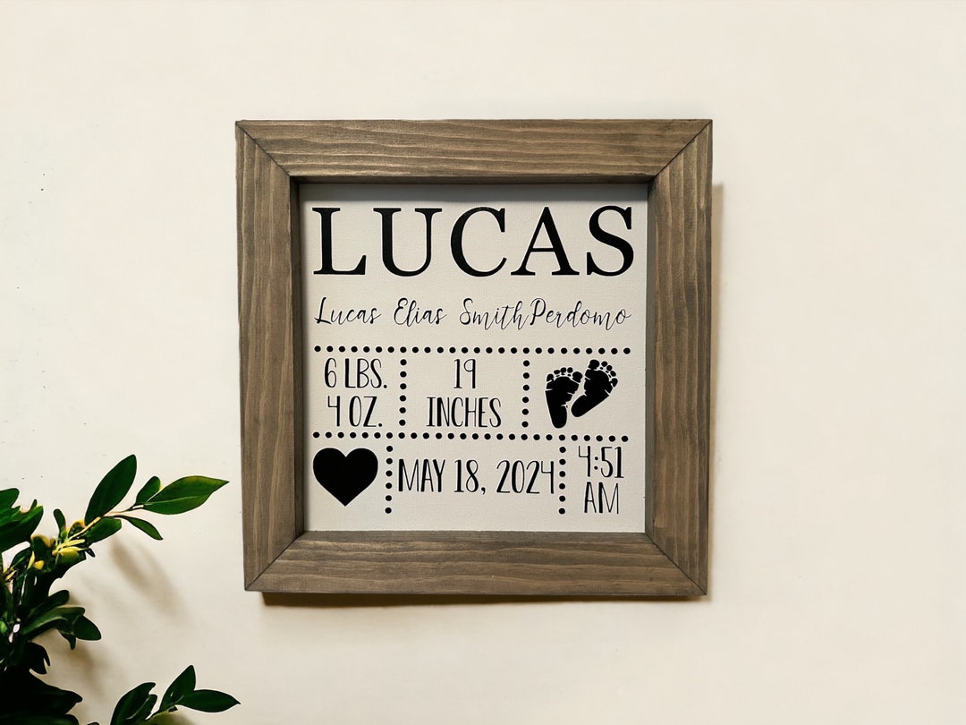 Custom Newborn Sign, Birth Stats Sign, Baby Date and Weight, Nursery ...