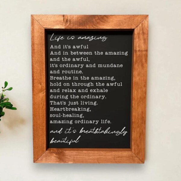 Life Quote Sign - Etsy