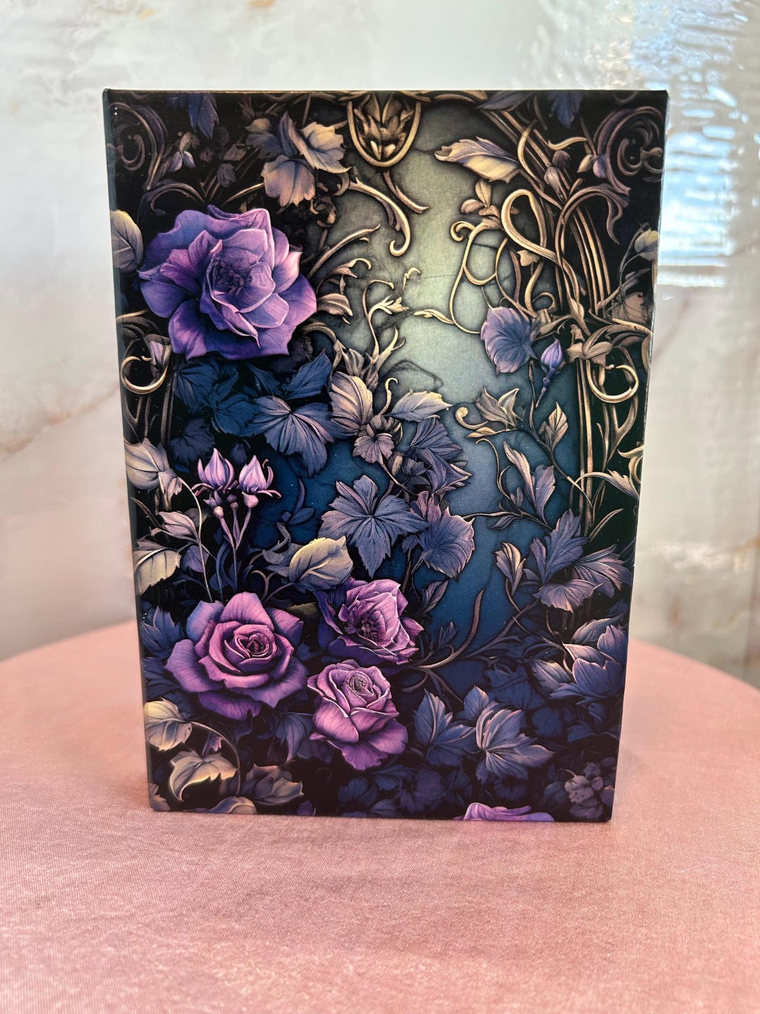 Handmade 4x6 Covered Notepad - Purple Rose Journal, Writing Pad ...