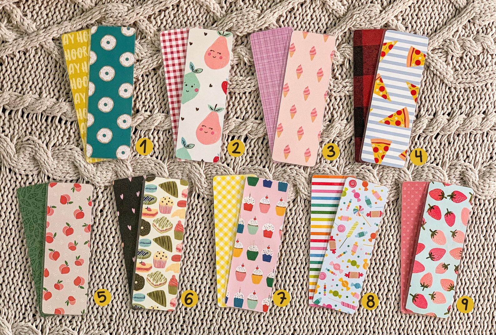 Delicious Foods Bookmarks. Double-sided & Laminated. - Etsy