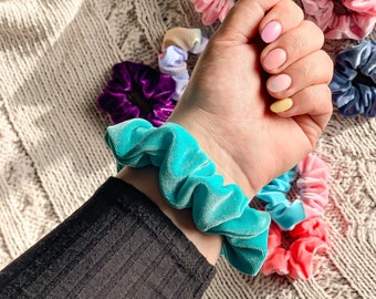 Emerald Green Velvet Scrunchie Handmade Locally Sourced | Etsy