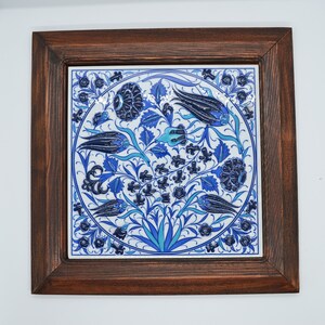 Hand Painted 3D Relief Blue Floral Tulip Iznik Ceramic Tile - Etsy