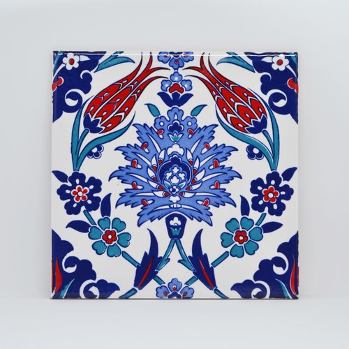 Handmade Turkish Iznik Ceramic Wall Tile Floral Tulip Design - Etsy