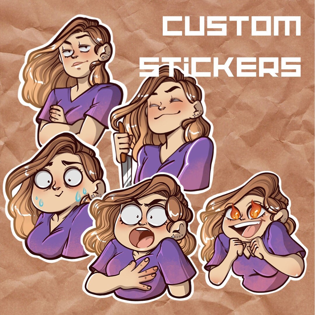 I Will Draw a Custom Sticker Set of 10 Completely CUSTOM - Etsy UK