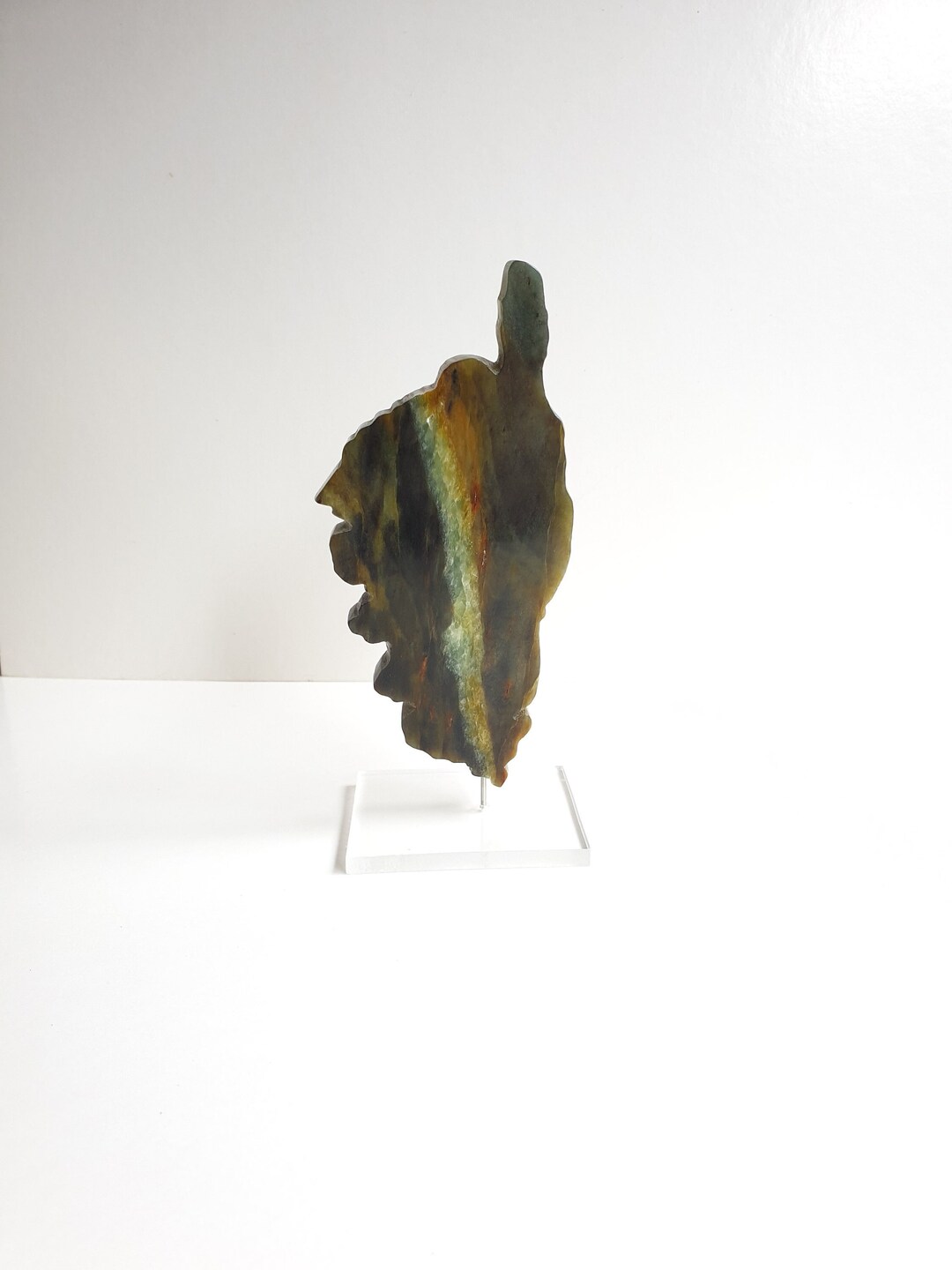 Corsican Sculpture in Green/ochre Stone With Translucent Vein (large ...