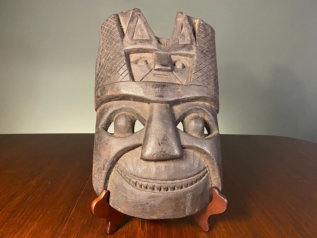 Peruvian Hand-carved Wooden Decorative Mask | Approx. 33cm - Etsy
