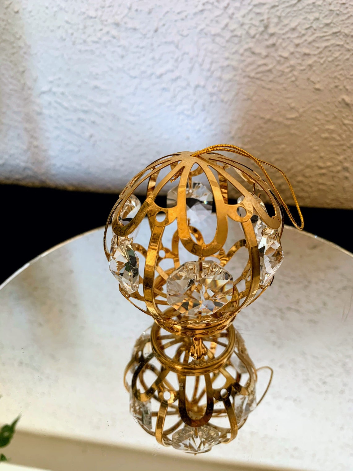 Sphere Austrian Crystal Mascot 24K Gold Plated Ornament - Etsy