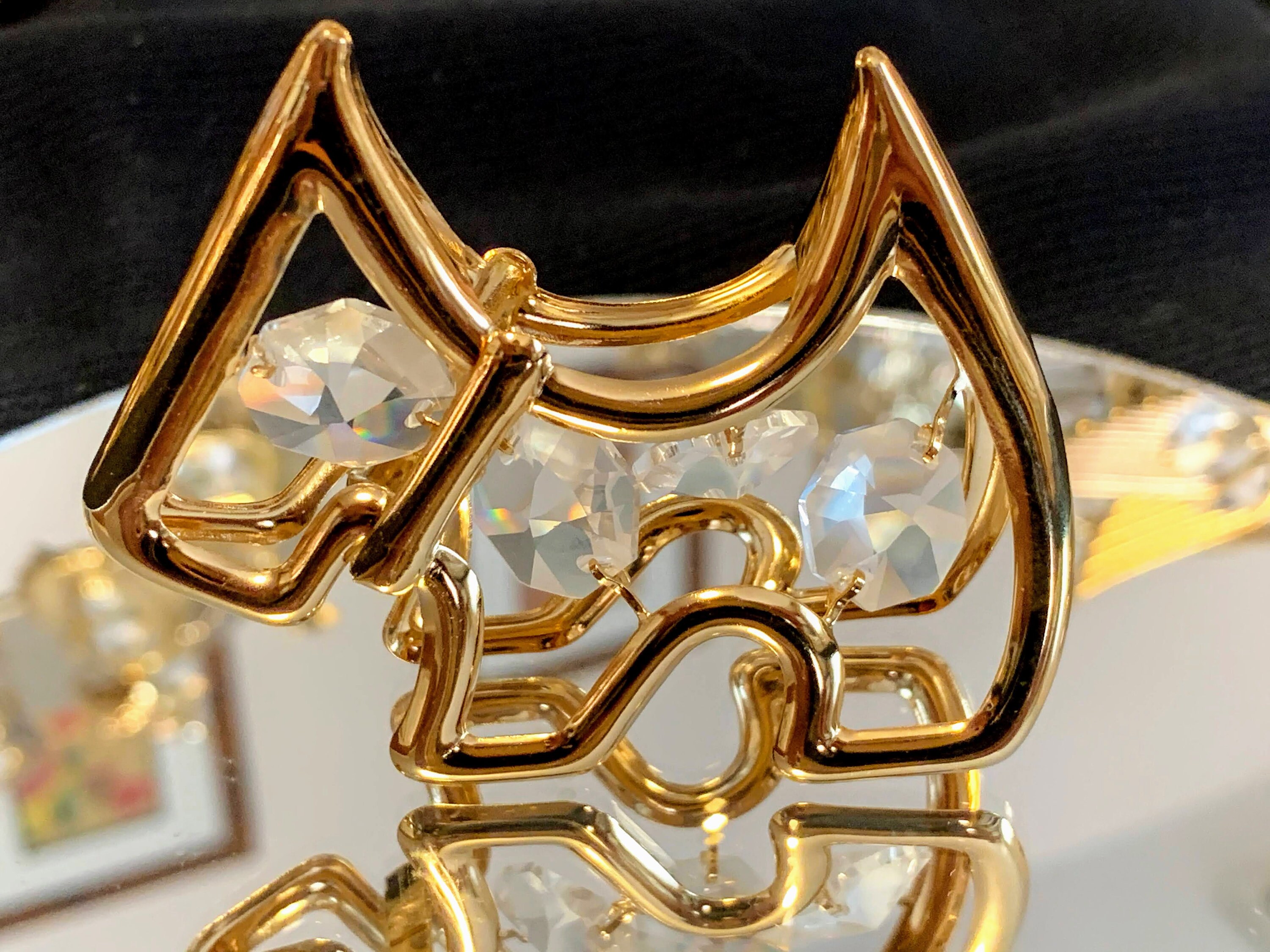Scottie Dog Austrian Crystal Mascot 24K Gold Plated Figurine - Etsy