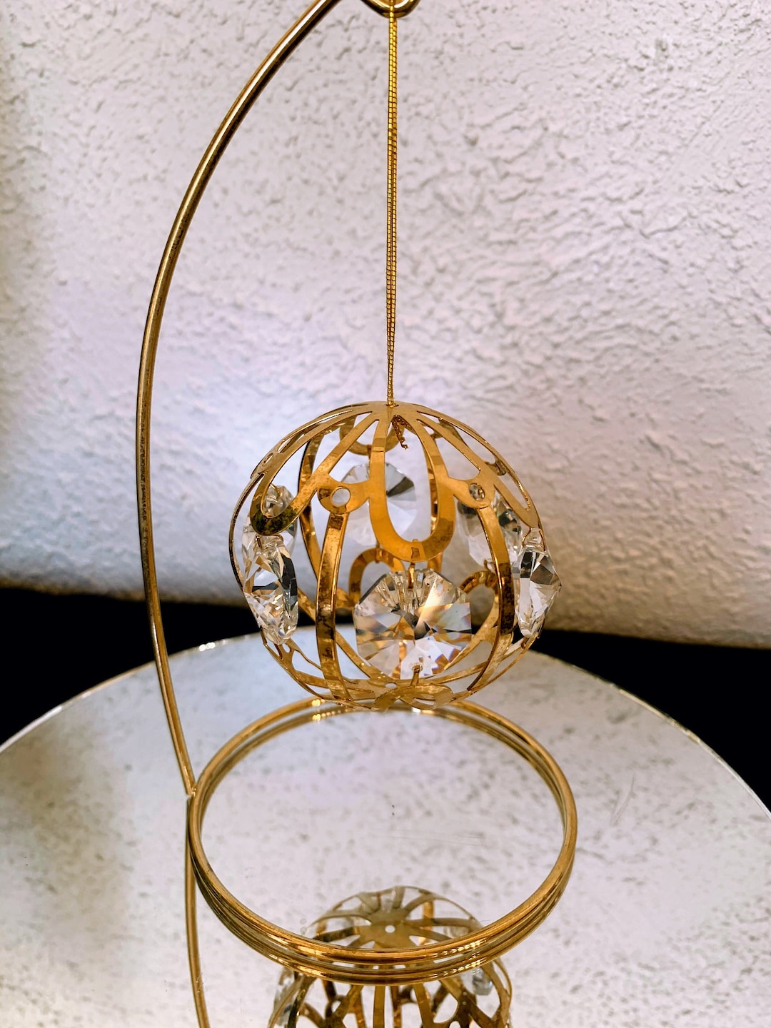 Sphere Austrian Crystal Mascot 24K Gold Plated Ornament - Etsy