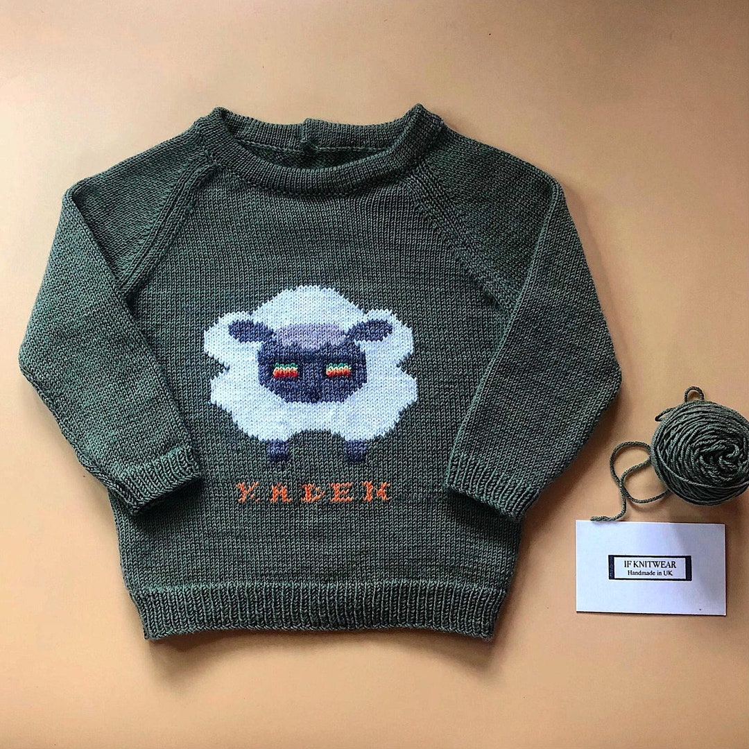 Knitted Baby Jumper Sheep Pattern 0-3 Years Ifknitwear Hand Made ...
