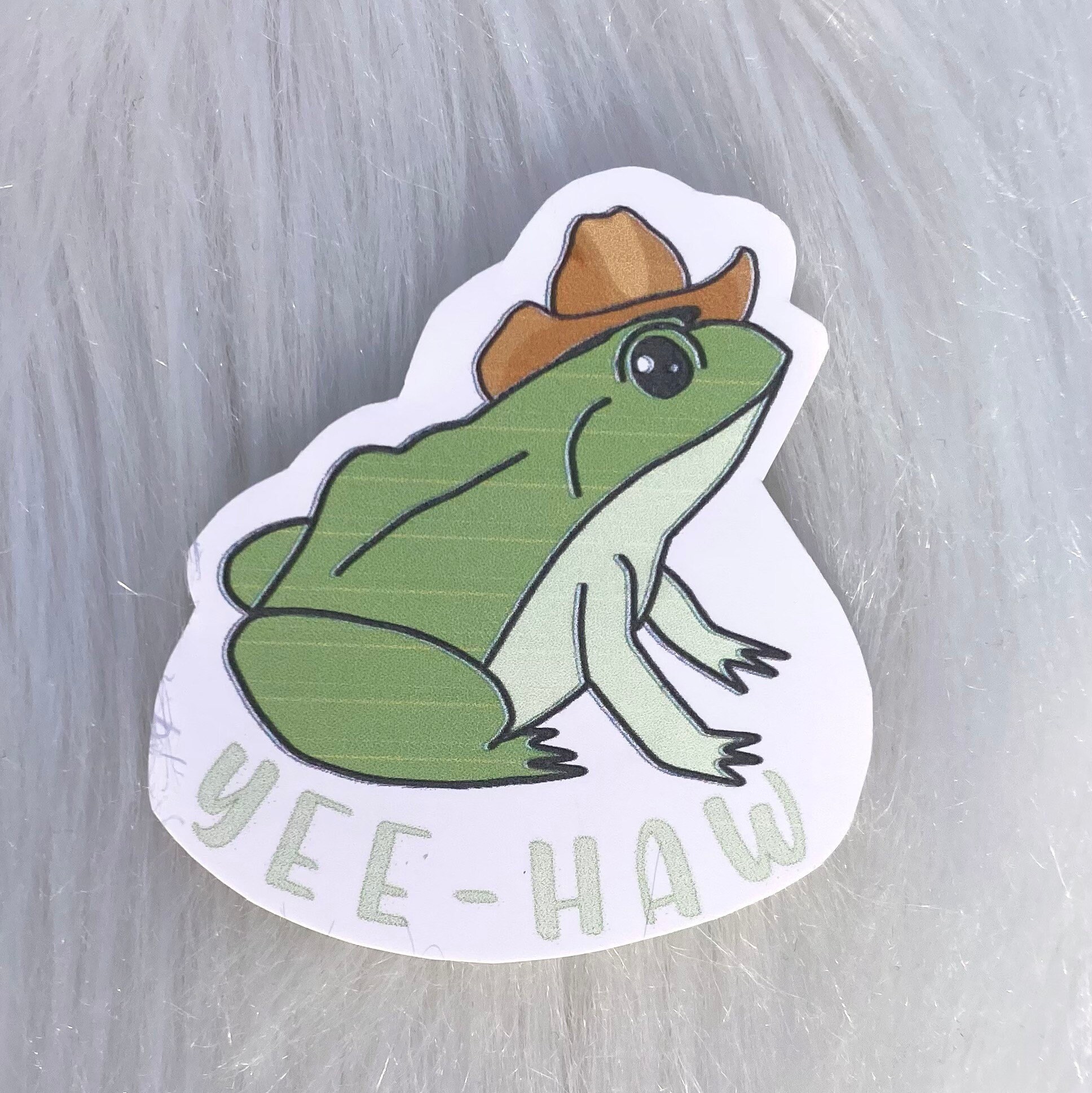 Yee-haw Cowboy Frog Vinyl Sticker - Etsy