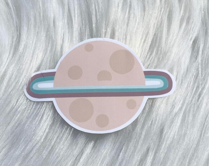 Neptune Vinyl Sticker | Blue Dark Ocean Watercolor Planet Circle ...