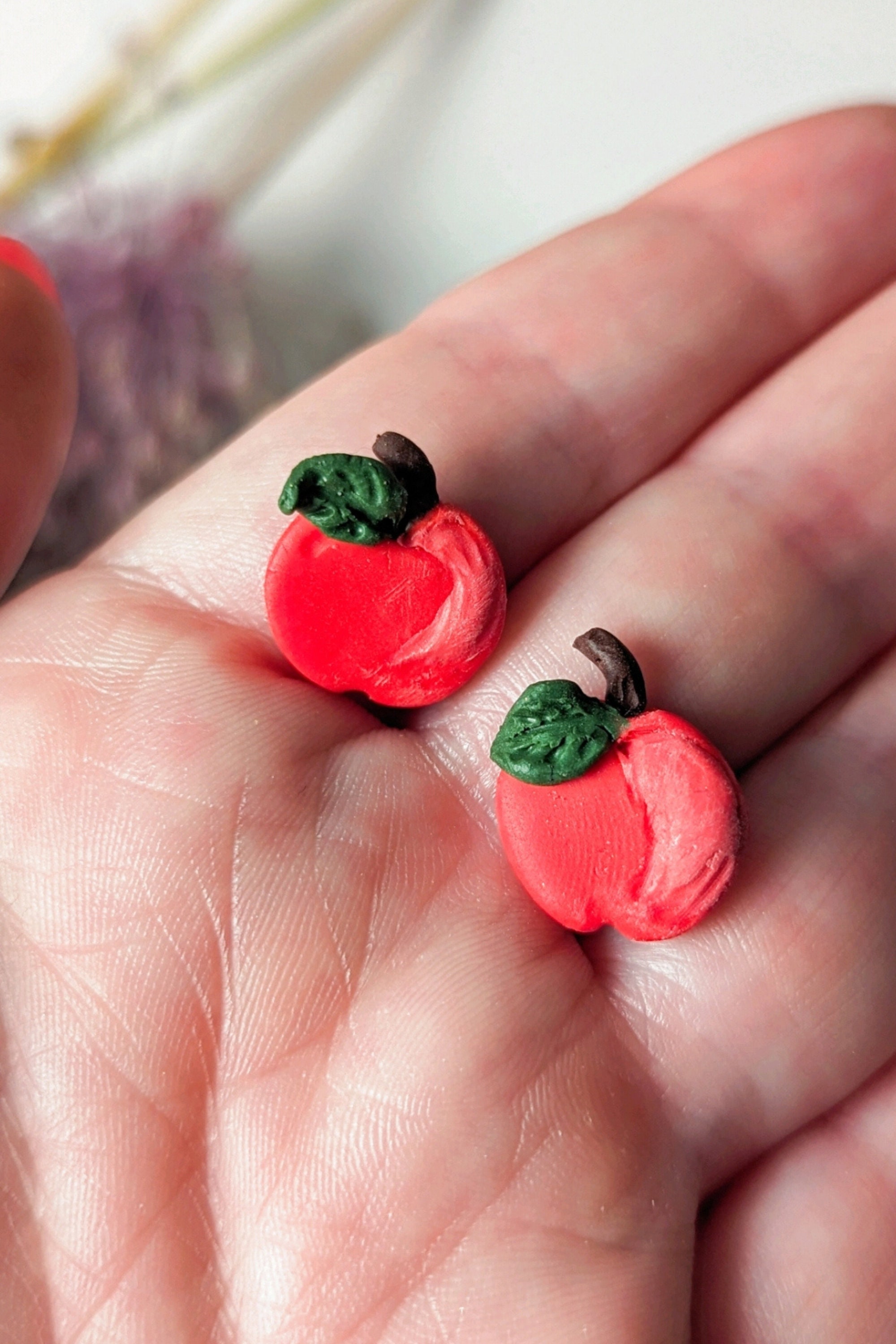 Apple Studs Red Apple Green Apple Handmade Teacher Gifts - Etsy