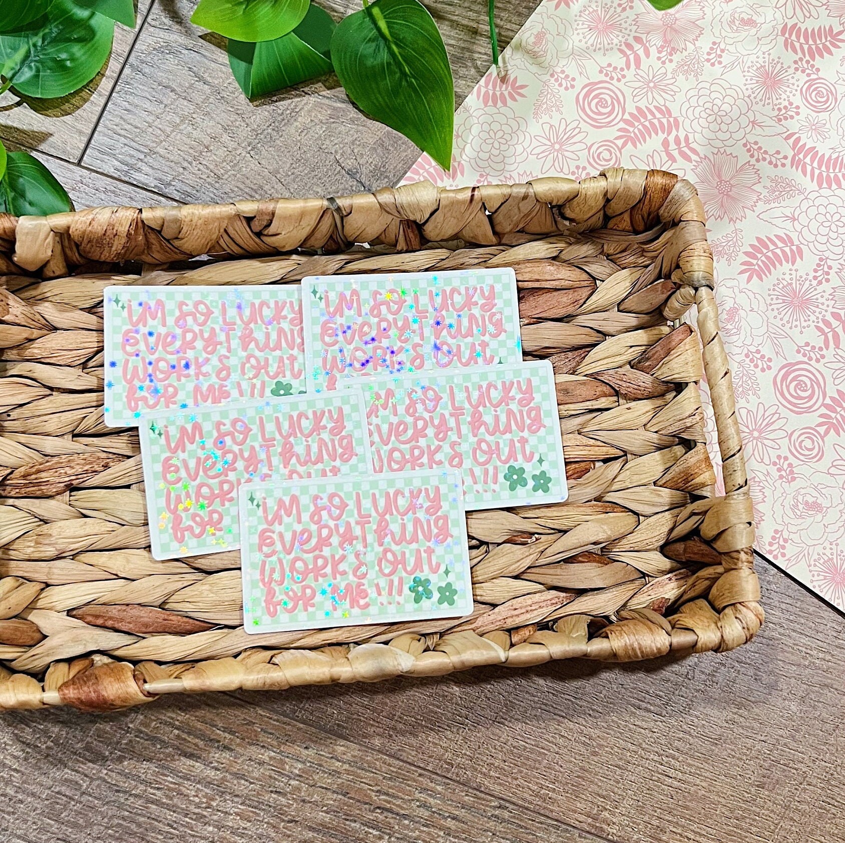 Retro Holographic I'm so Lucky Sticker Laptop Water Bottle Sticker ...