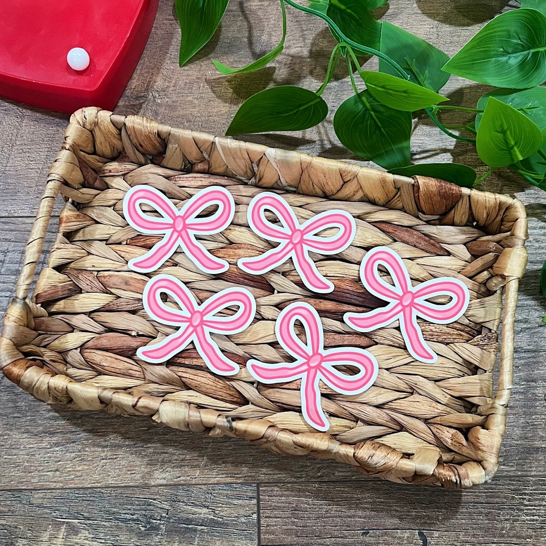 Retro Groovy Pink Bow Sticker - Laptop Sticker - Water Bottle Sticker ...