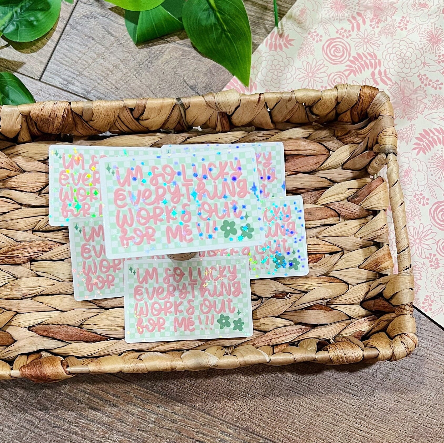 Retro Holographic I'm so Lucky Sticker Laptop Water Bottle Sticker ...