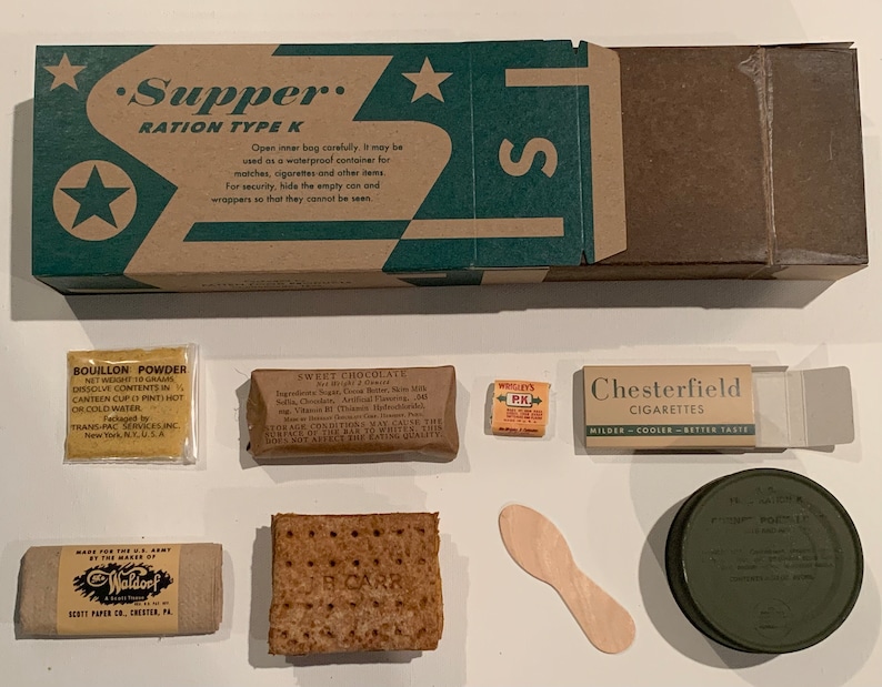 WWII US Army Late War Morale K Ration and Contents Complete - Etsy