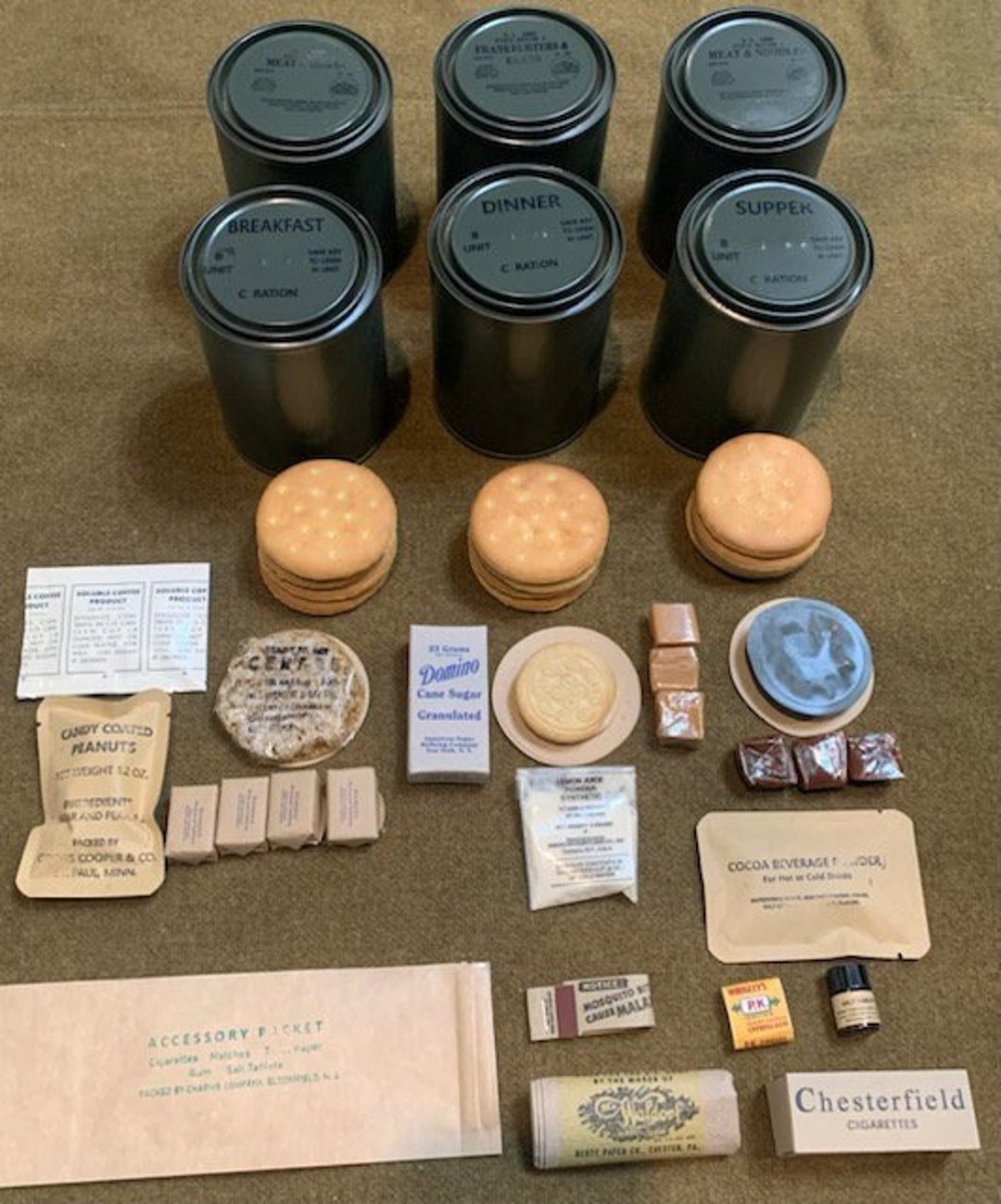 Experience WWII Completely Edible Three Meal Late War C Ration Set Full Day Reusable Supply - Etsy