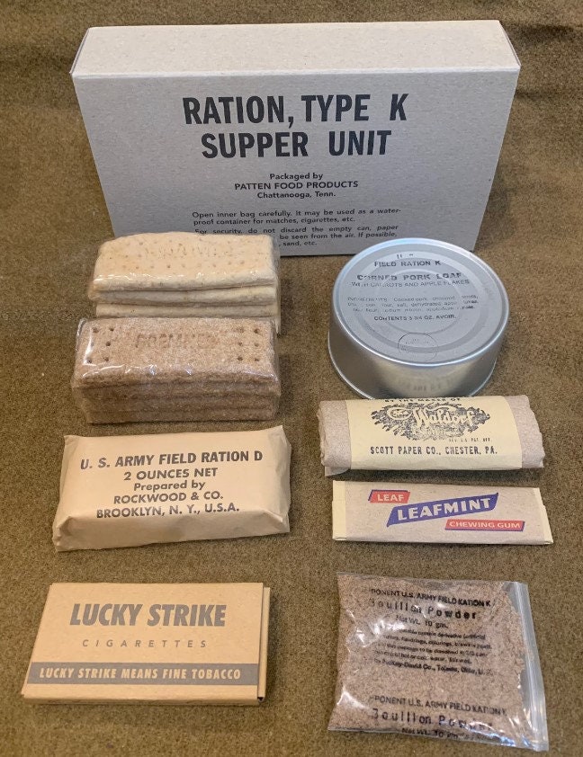 WWII US Army Mid War K Ration and Contents Complete and Edible What Soldiers Ate During WW2 - Etsy