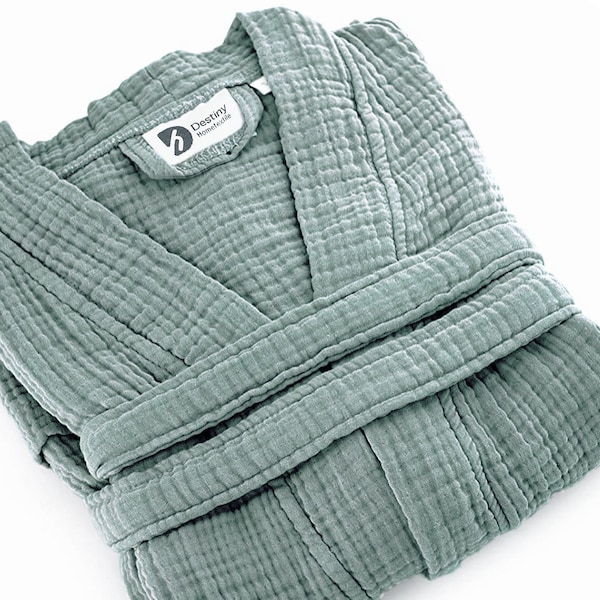 Oversize Luxury 4 Layer Muslin Robe, Soft Cotton Bathrobe, Natural ...